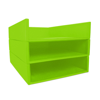 Leather A4 paper tray - Triple tiered- Griffe 1