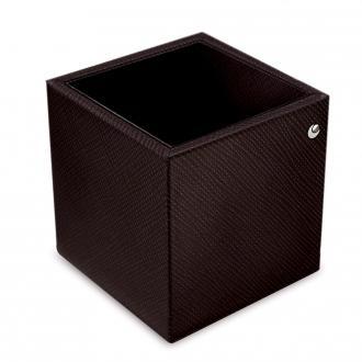 Leather pen pot - square